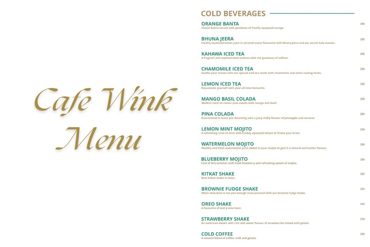 Cafe Wink Menu 2025 | Prices | Hours & Deals - Cafe Menu